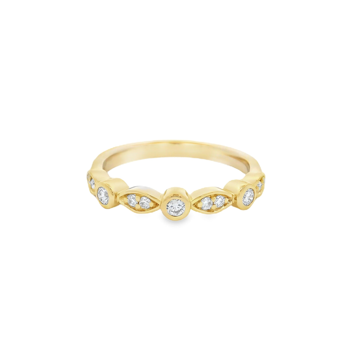9ct Yellow Gold Round Brilliant Swing Ring Style Band – Mystique Jewellers